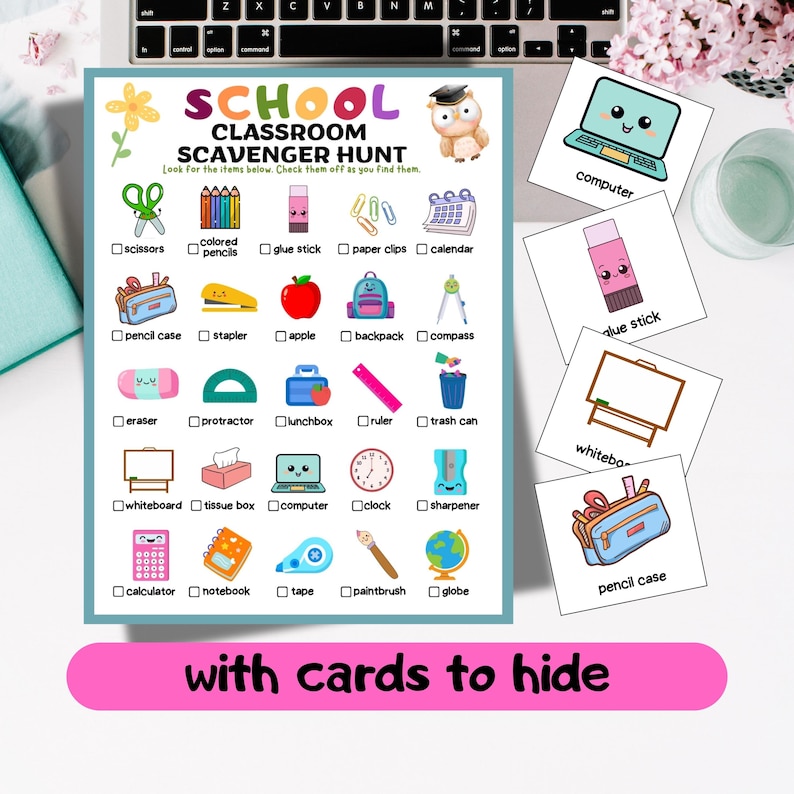 Back to School Scavenger Hunt 25 Classroom Items School Supplies ...