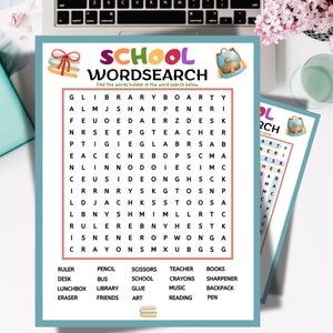 Back to School Word Search Printable Vocabulary Game Kids Activity 20 ...