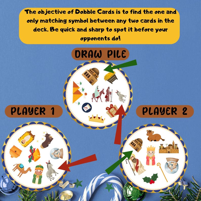 Nativity Spot It Game Printable: Christian Christmas Matching Cards for ...