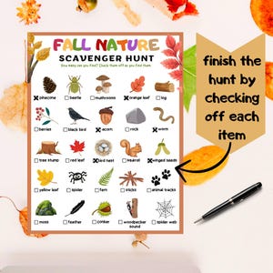 Fall Autumn Nature Forest Themed Treasure Scavenger Hunt Walk Game for ...