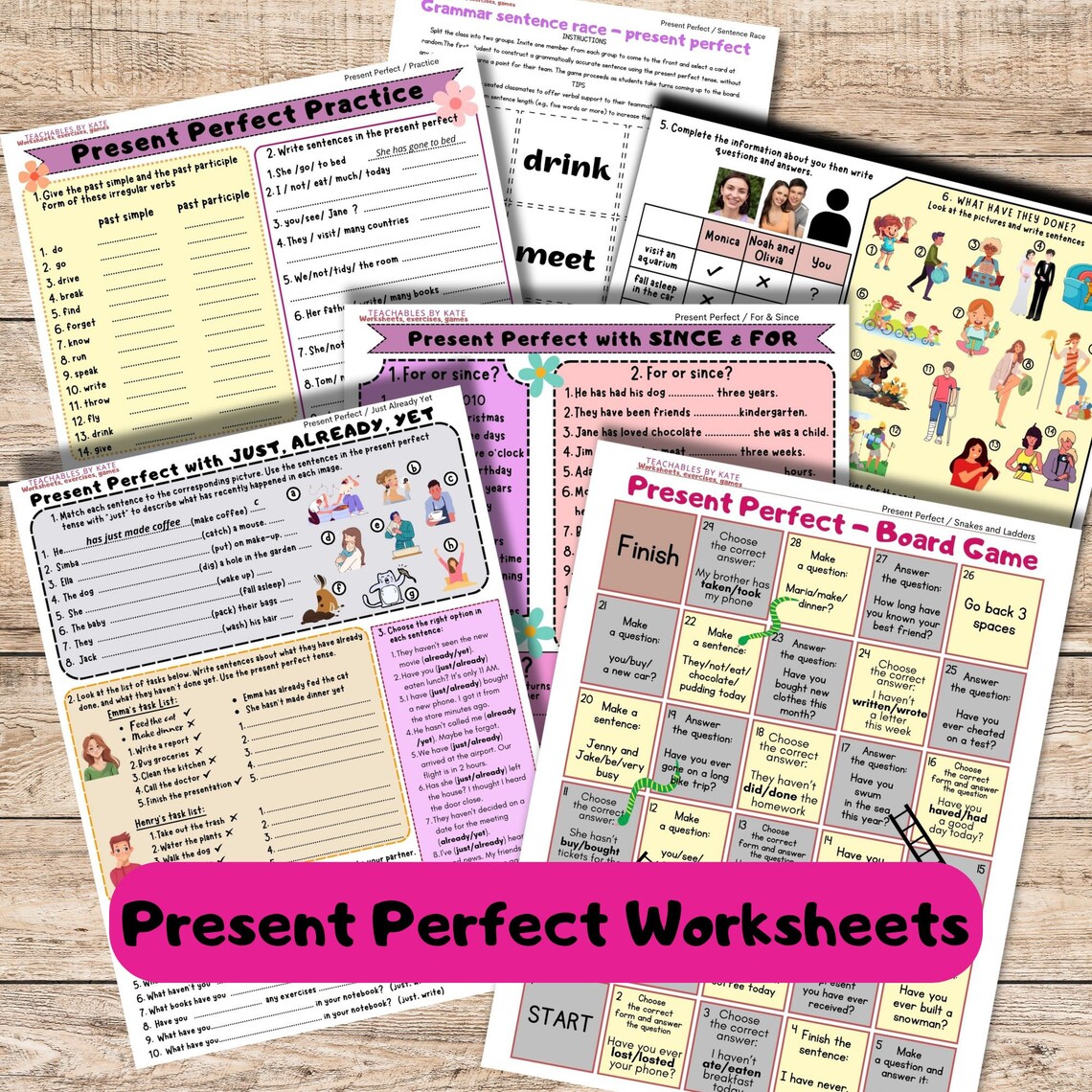 Present Perfect Tense English Grammar Exercises Practice Worksheets ...