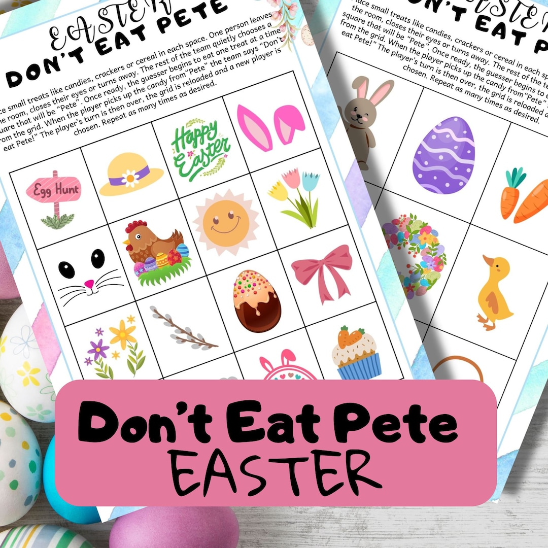 Easter Don't Eat Pete Game: Kids Printable (PDF A4/letter) - Etsy