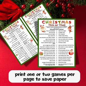Christmas Winter Themed This or That Would You Rather Game Printable ...