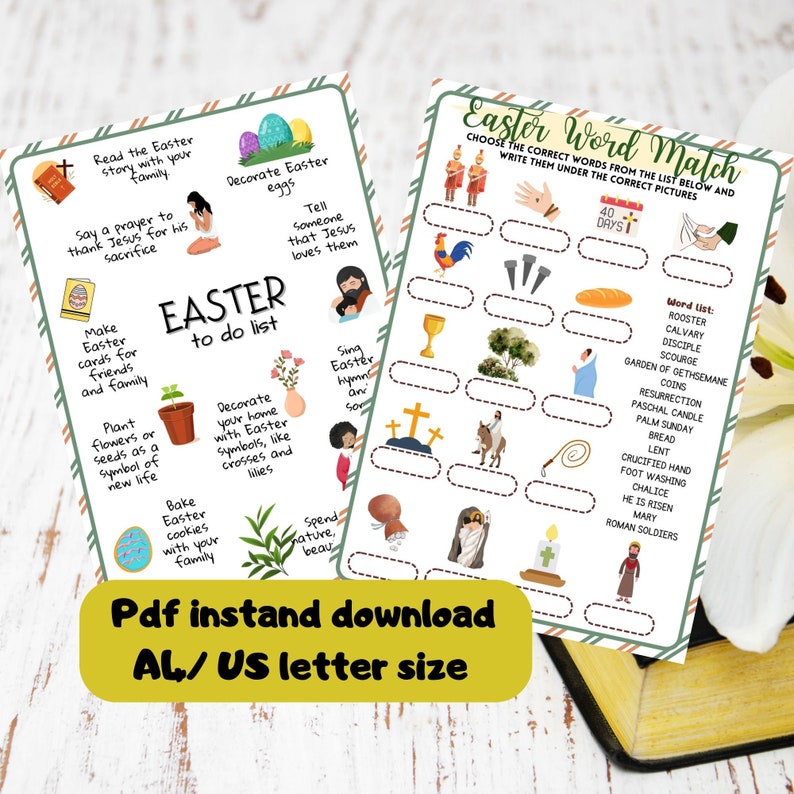 Easter Set Worksheets Christian Printable Activities for Kids ...