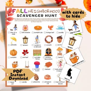 Fall Neighborhood Scavenger Hunt: Outdoor Activity Game (printable PDF ...