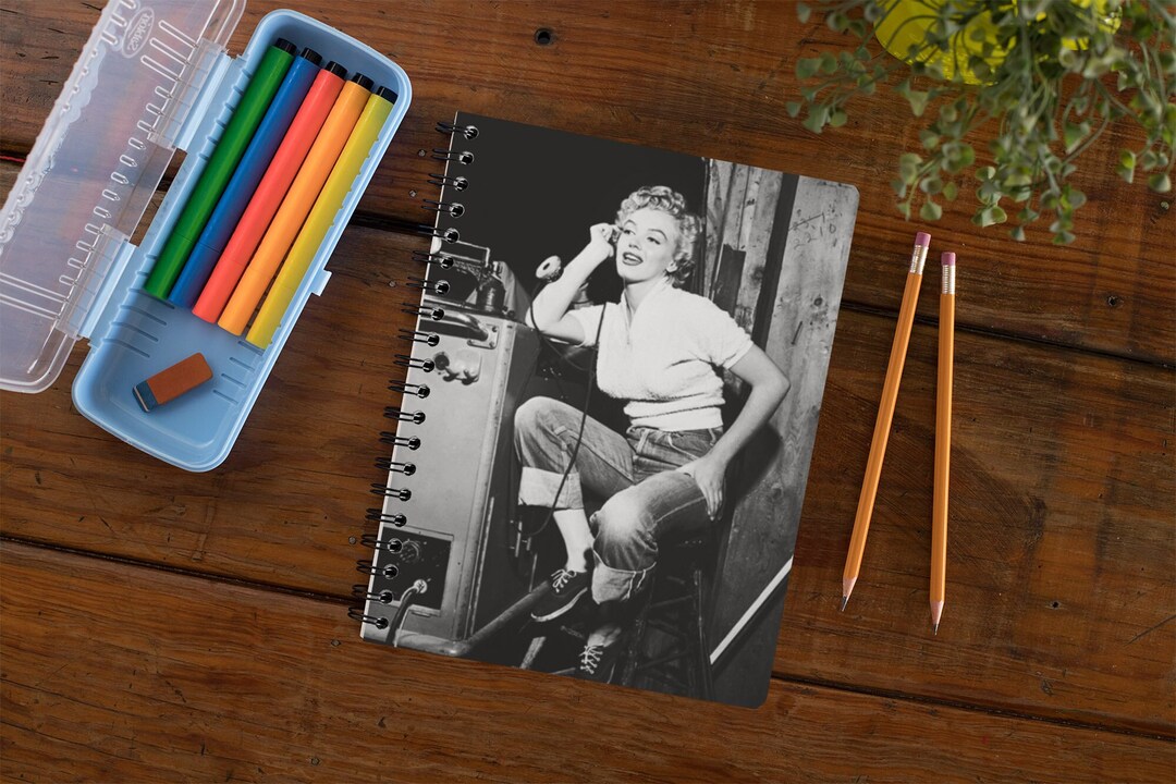 Vintage Retro Art Marilyn Monroe Spiral Notebook Journal Ruled Line for ...