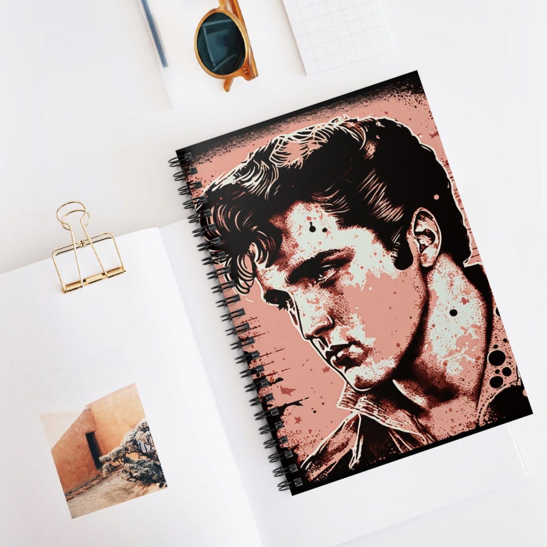 Vintage Retro Elvis Presley Planner Spiral Notebook Journal Ruled ...