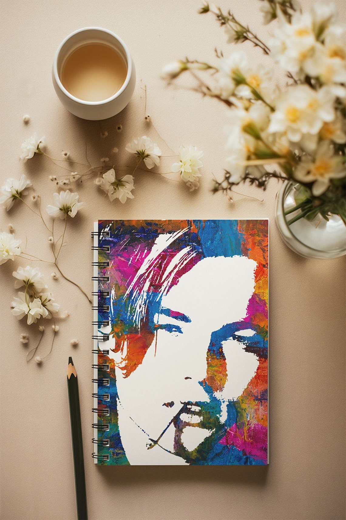 Vintage Retro Young Dicaprio Fan Art Daily Planner Spiral Notebook ...