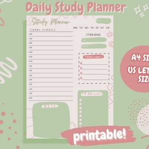 Study Planner Printable, Homework Planner, Daily Routine, Daily ...