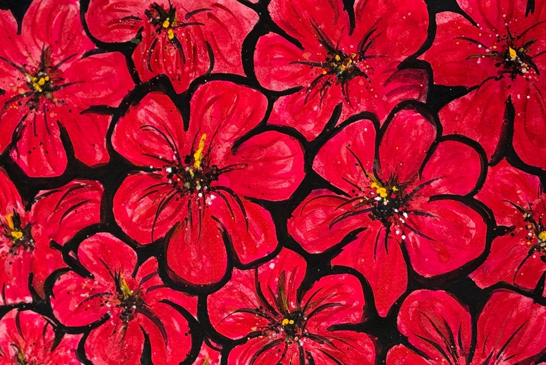 Hibiscus Canvas – Original Artwork by Eleanor Dailey - Etsy