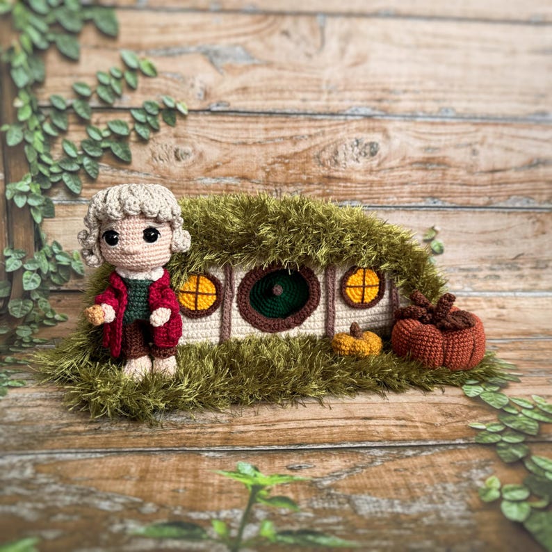 Bilbo and Shire House Amigurumi Doll Crochet Pattern Set, Ring Power ...