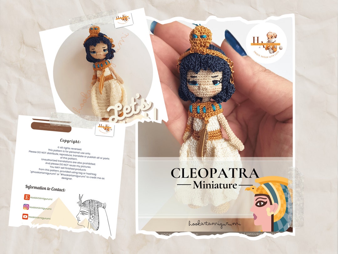 Miniature Cleopatra, Amigurumi Pattern, PDF Tutorial, Amigurumi Dolls ...