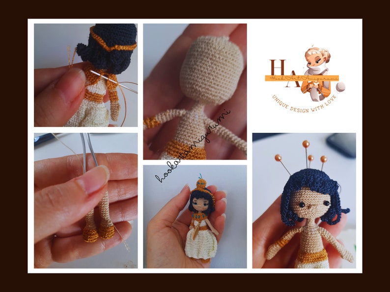 Miniature Cleopatra, Amigurumi Pattern, PDF Tutorial, Amigurumi Dolls ...