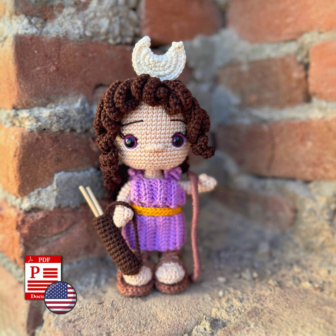Artemis Goddess Crochet Doll Pattern, Amigurumi Greek Mythology Toy ...