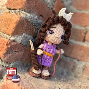 Artemis Goddess Crochet Doll Pattern, Amigurumi Greek Mythology Toy ...