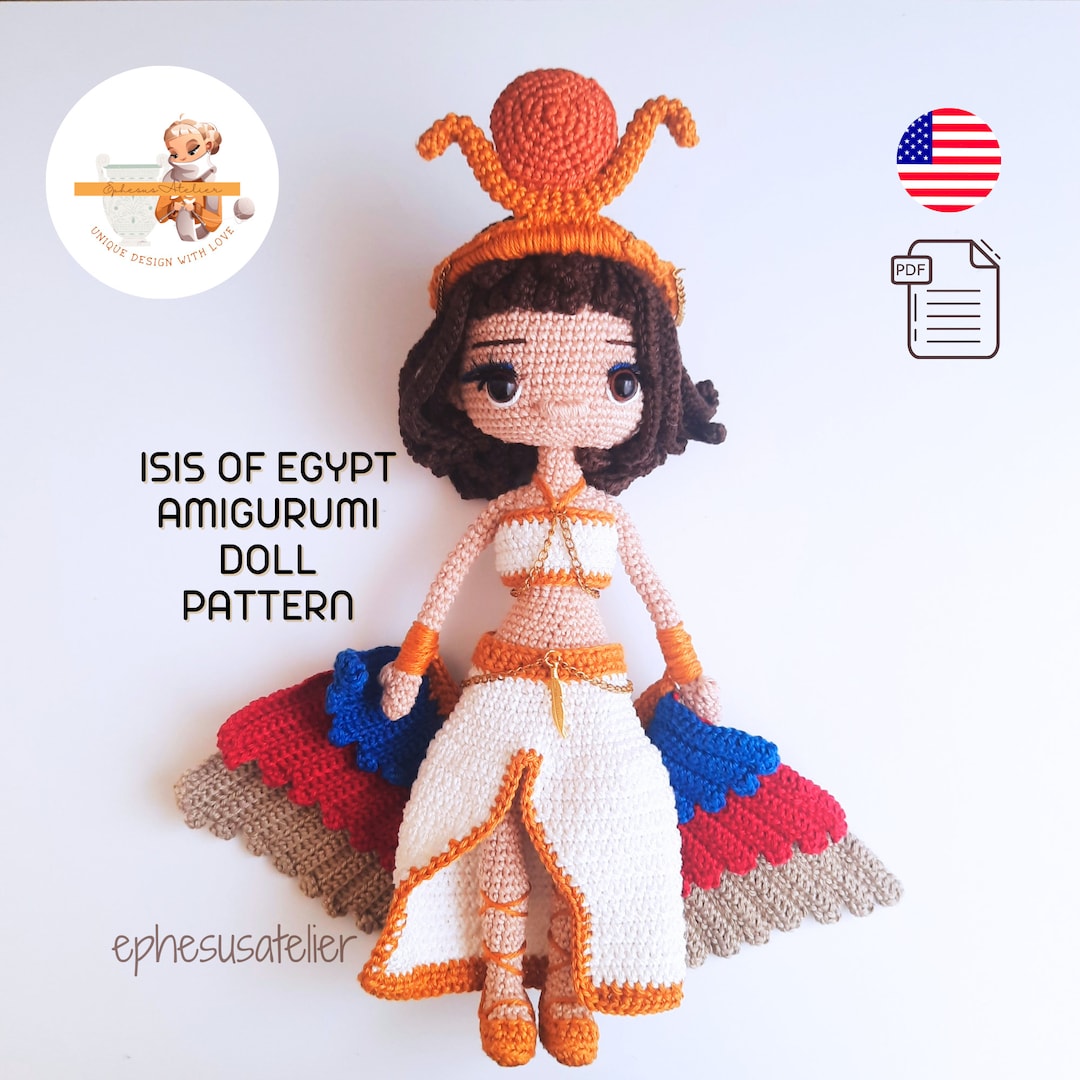 Amigurumi Doll Pattern, Ancient Egypt, Divine Goddess Isis, Crochet ...