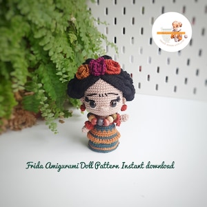 Frida Mini Amigurumi Doll Pattern, Handcrafted Art, Collectible Doll ...