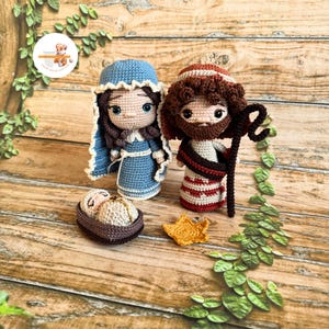 Nativity Scene Amigurumi Crochet Pattern Set, Baby Jesus, Joseph, Mary ...