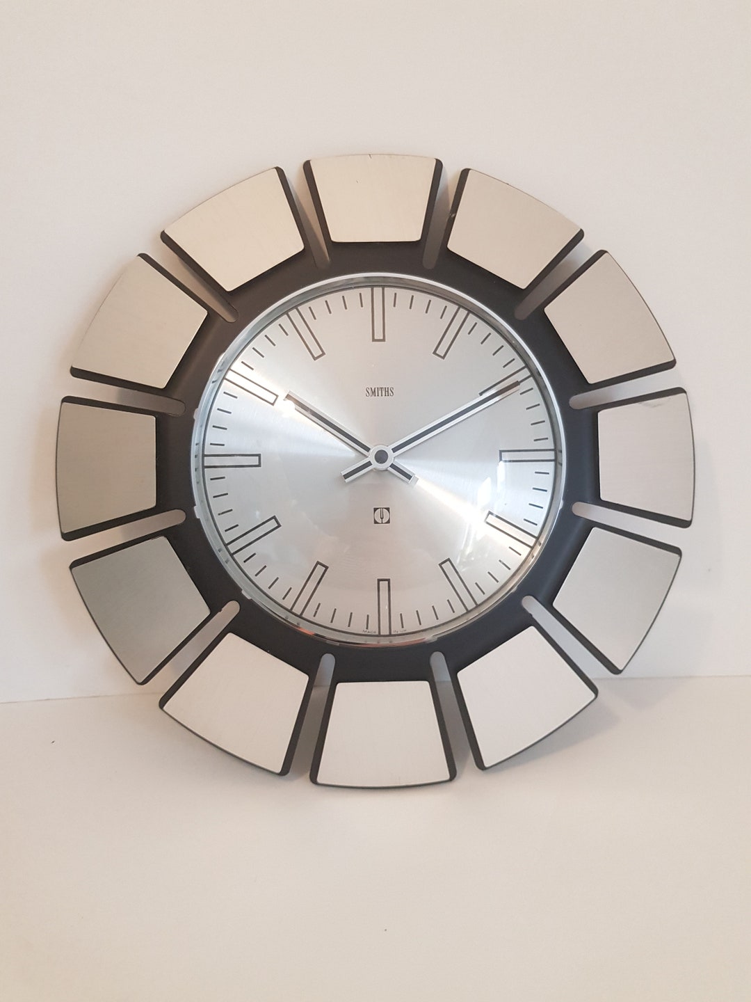 Vintage Silver Coloured Smiths Timecal Wall Clock From 1970's - Etsy