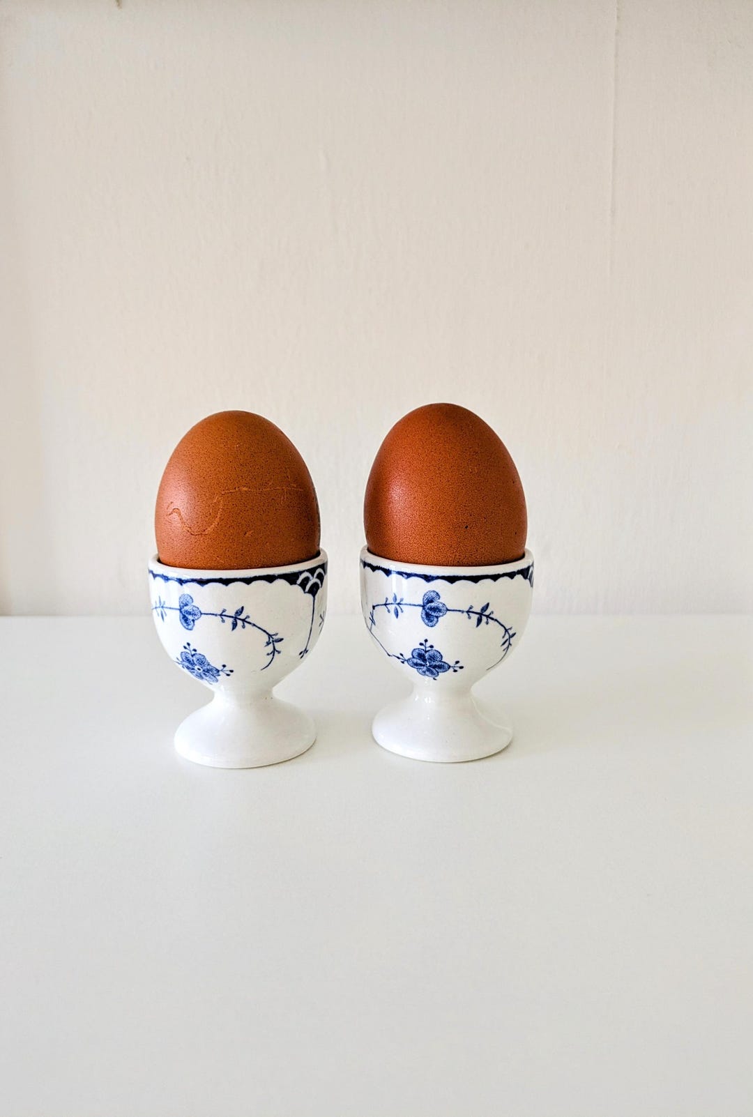 Two Classic Furnivals Denmark Blue China Pattern Egg Cups - Etsy