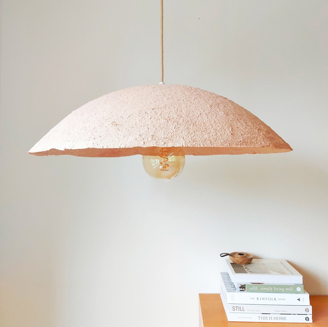 Paper Mache Lamp Pendant Light Minimalist Lamp Paper Mache - Etsy