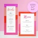 Pink Menu Card Editable Birthday Drinks Menu Printable - Etsy