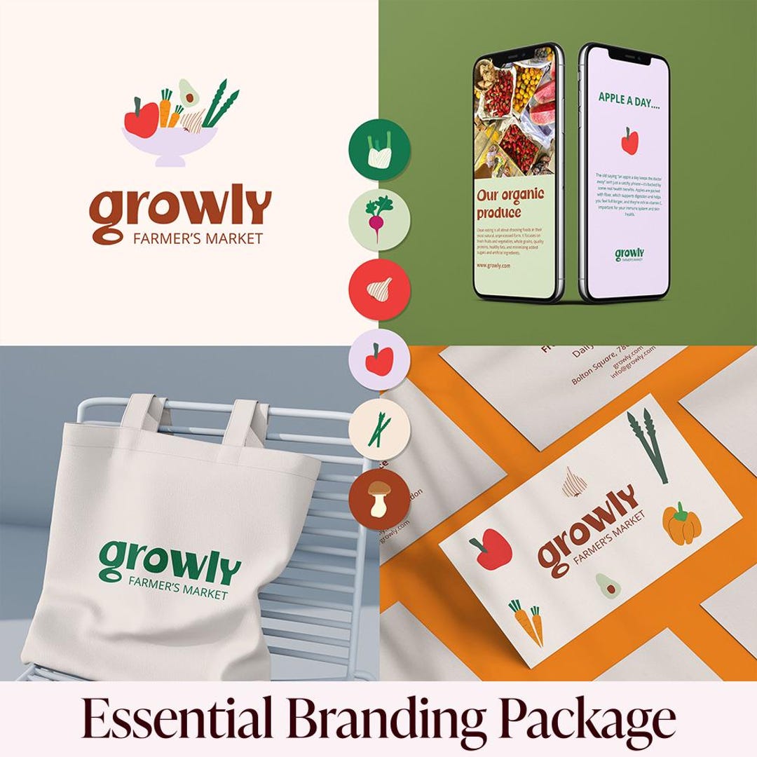Farmers Market Brand Identity: Custom Logo Design Package - Etsy