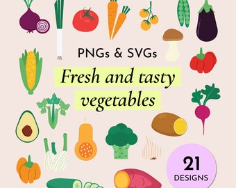 Vegetable SVG Bundle, Vegetables SVG, Vegetable Clip Art, Vegetable ...