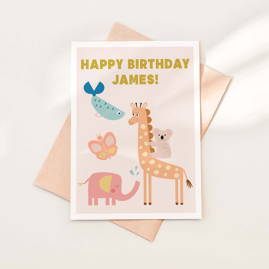 Party Animals Birthday Card Editable Fun Animal Birthday - Etsy