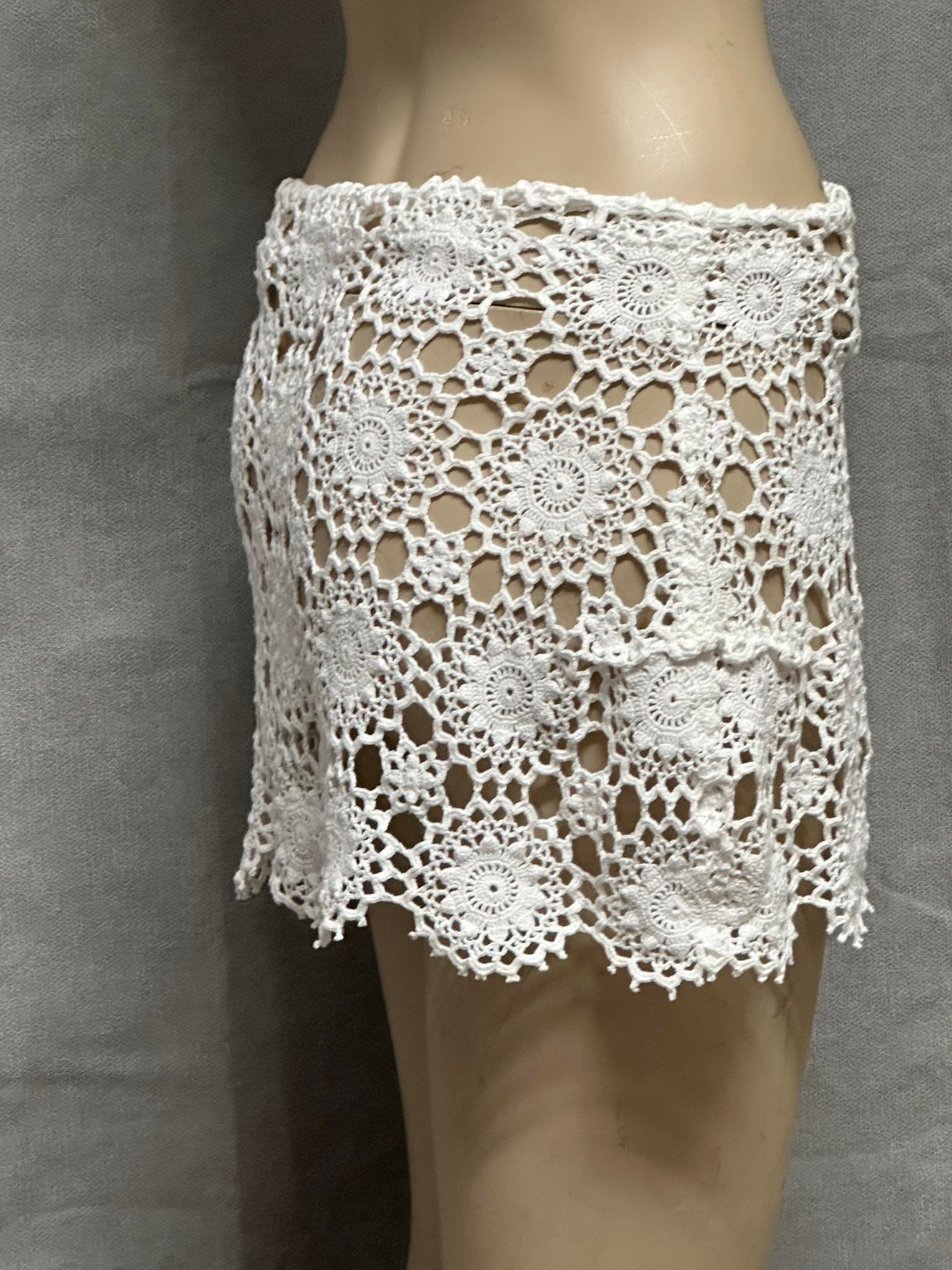 Crochet Mini Skirt Crochet Gift Skirt Crochet Beach Skirt Holiday Skirt ...