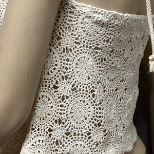 Women Top Crop Top Crochet Halter Top Bust Adjustable Top Patched Top ...