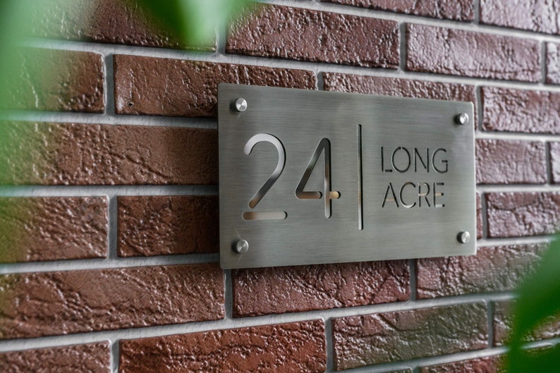 Contemporary Cut Out Modern House Number Sign Printed Address Signage ...