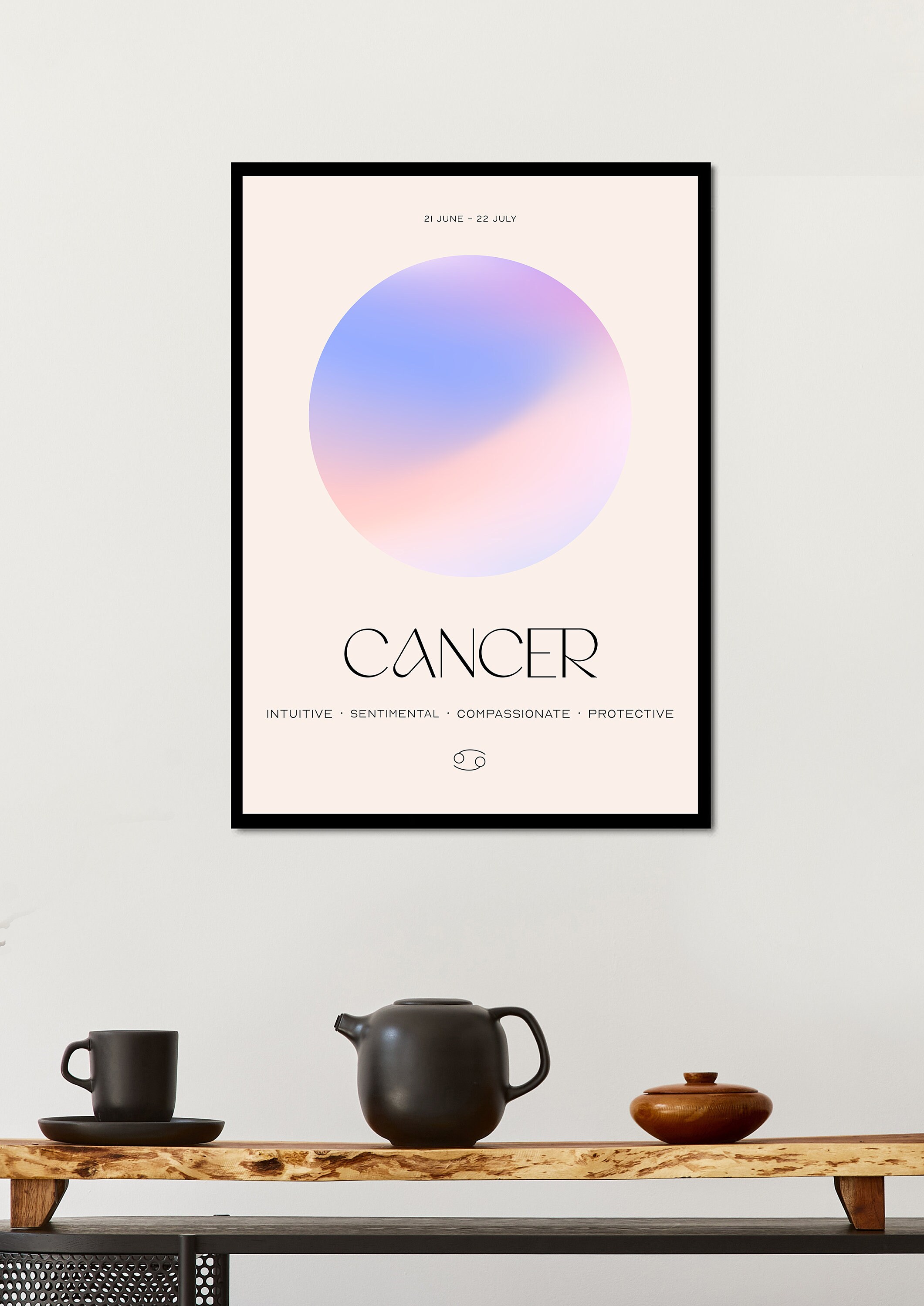 Cancer Zodiac Wall Art Printable,Cancer Poster,Cancer Birthday Gift For ...