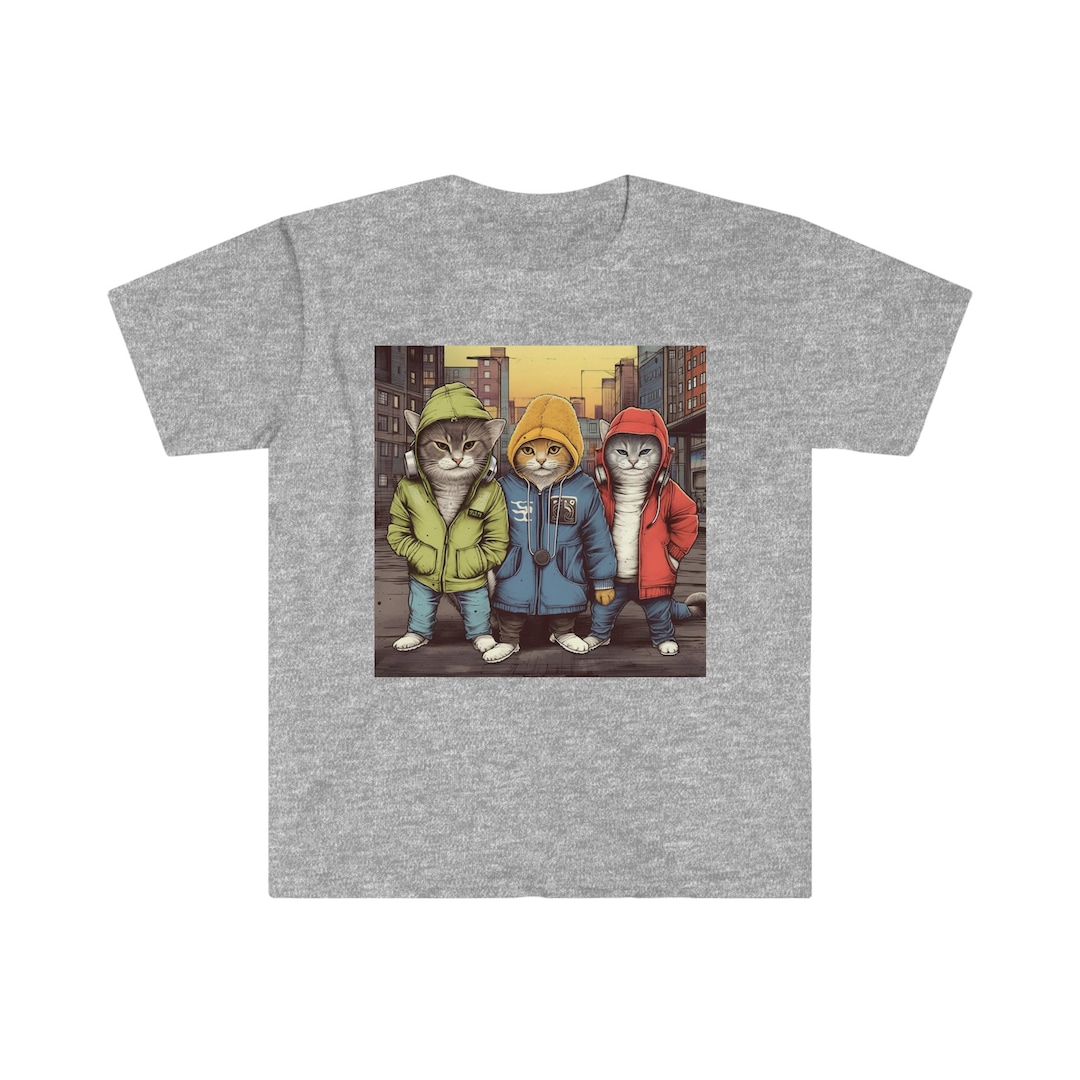 Cat Rappers Street Scene Unisex Softstyle T-shirt - Etsy