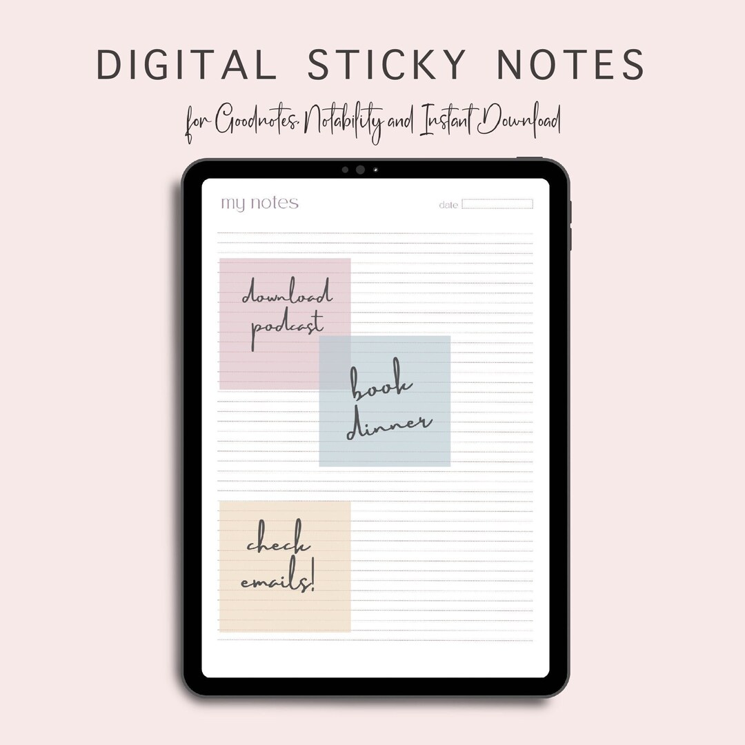 Digital Sticky Notes, Soft Tones, Transparent Sticky Notes, Instant ...