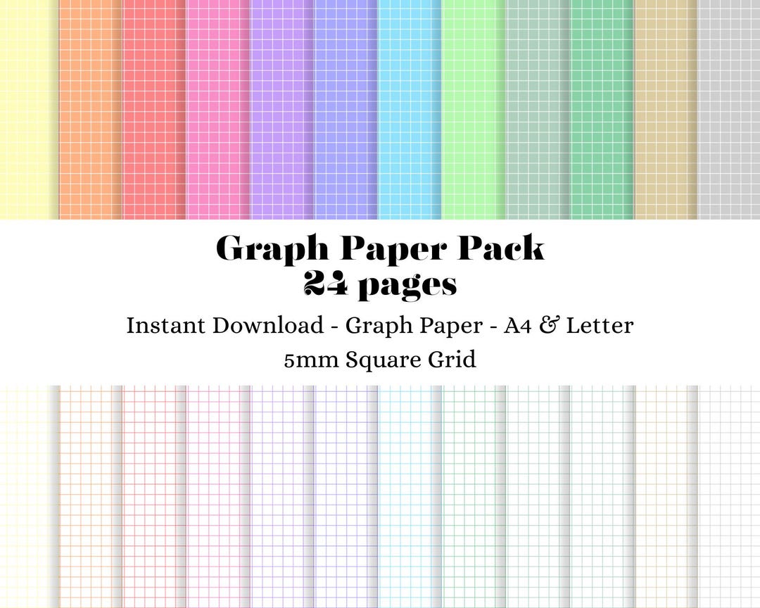 Graph Digital Paper: Graph Note Pages for Goodnotes, Notability (A4 ...