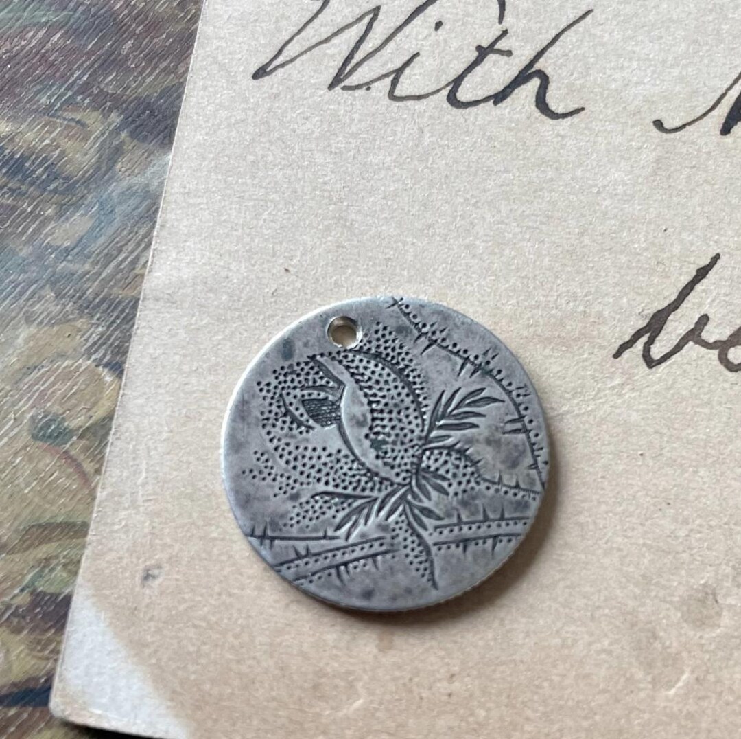 Victorian Rose Bud Love Token Charm - Etsy