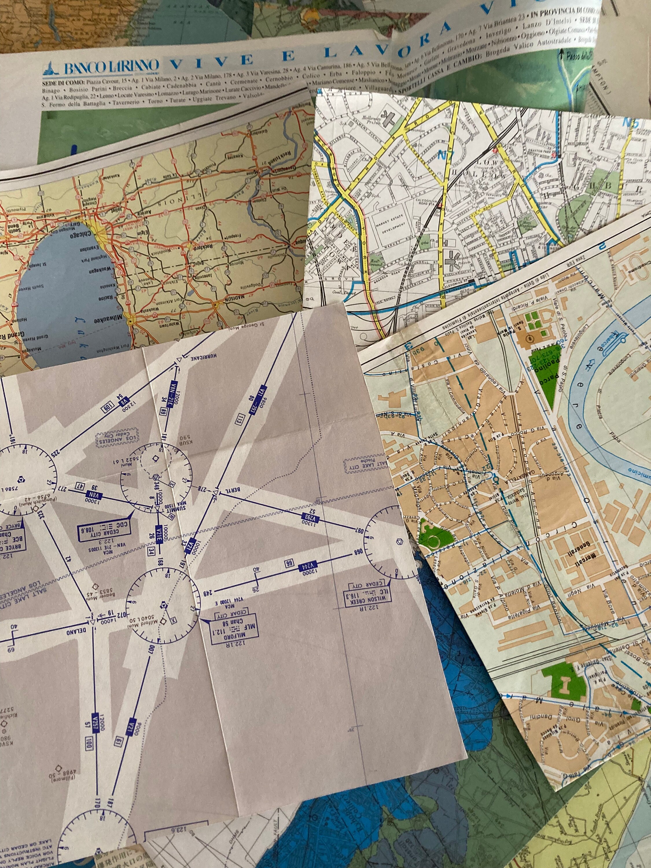 50+ Map Paper Pieces for Scrapbooking, Craft, Collage and Art ...