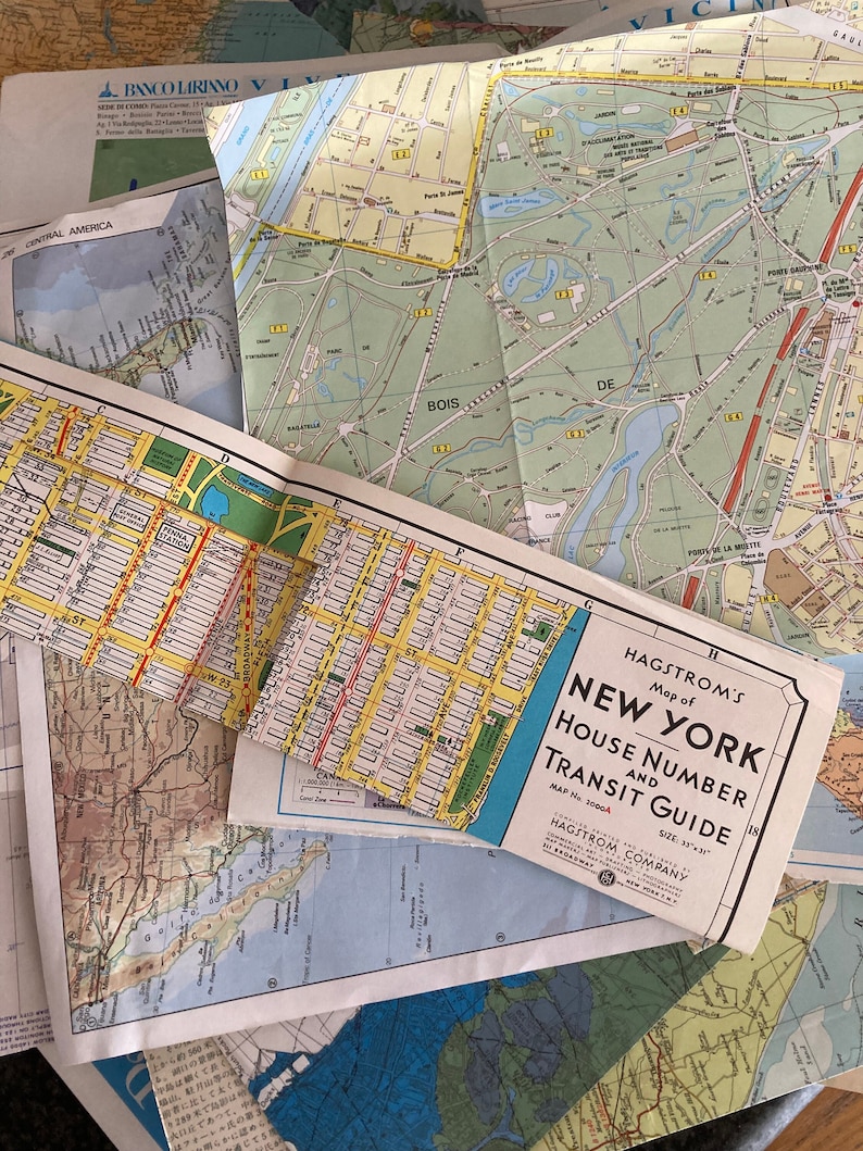 50+ Map Paper Pieces for Scrapbooking, Craft, Collage and Art ...