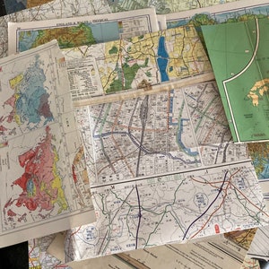 50+ Map Paper Pieces for Scrapbooking, Craft, Collage and Art ...