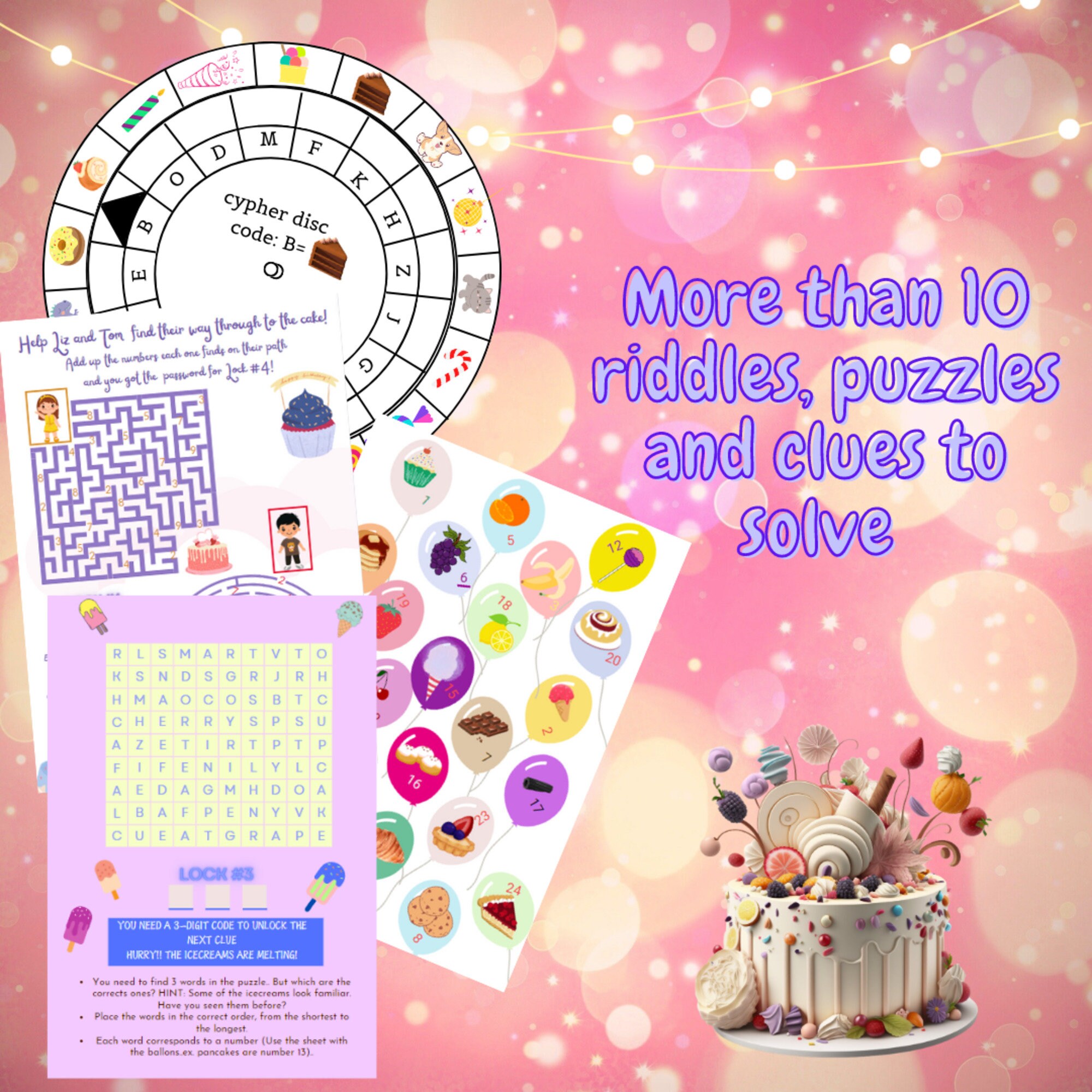 Kids Birthday Escape Room Game | Printable Party Activity (ages 7–12 ...