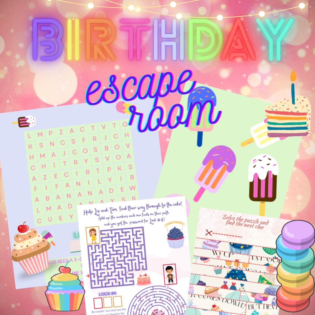Printable Birthday Escape Room Kit: Fun Party Game (ages 7-12) - Etsy