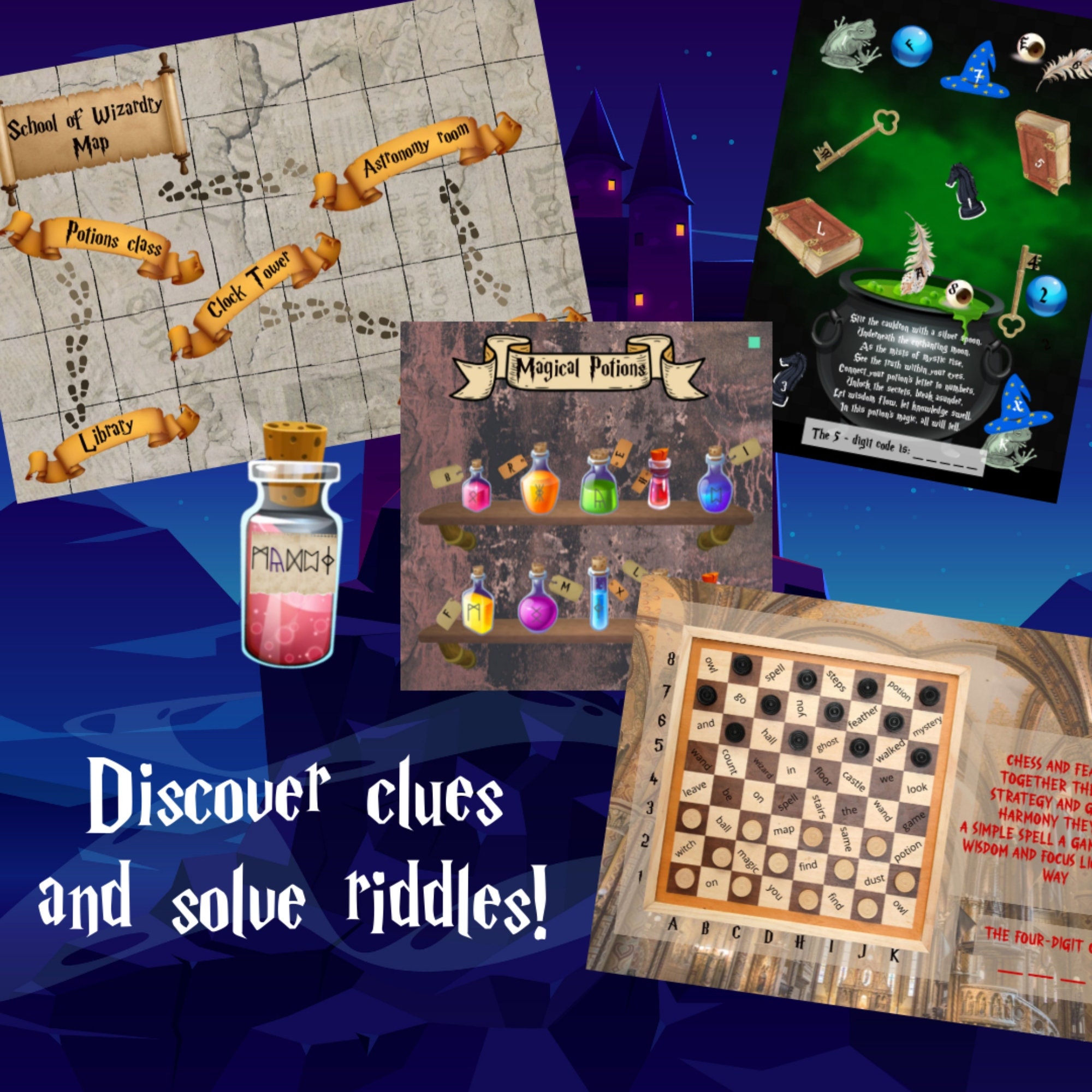 Wizard School Escape Room Game, Printable Escape Room for Kids, Instant ...