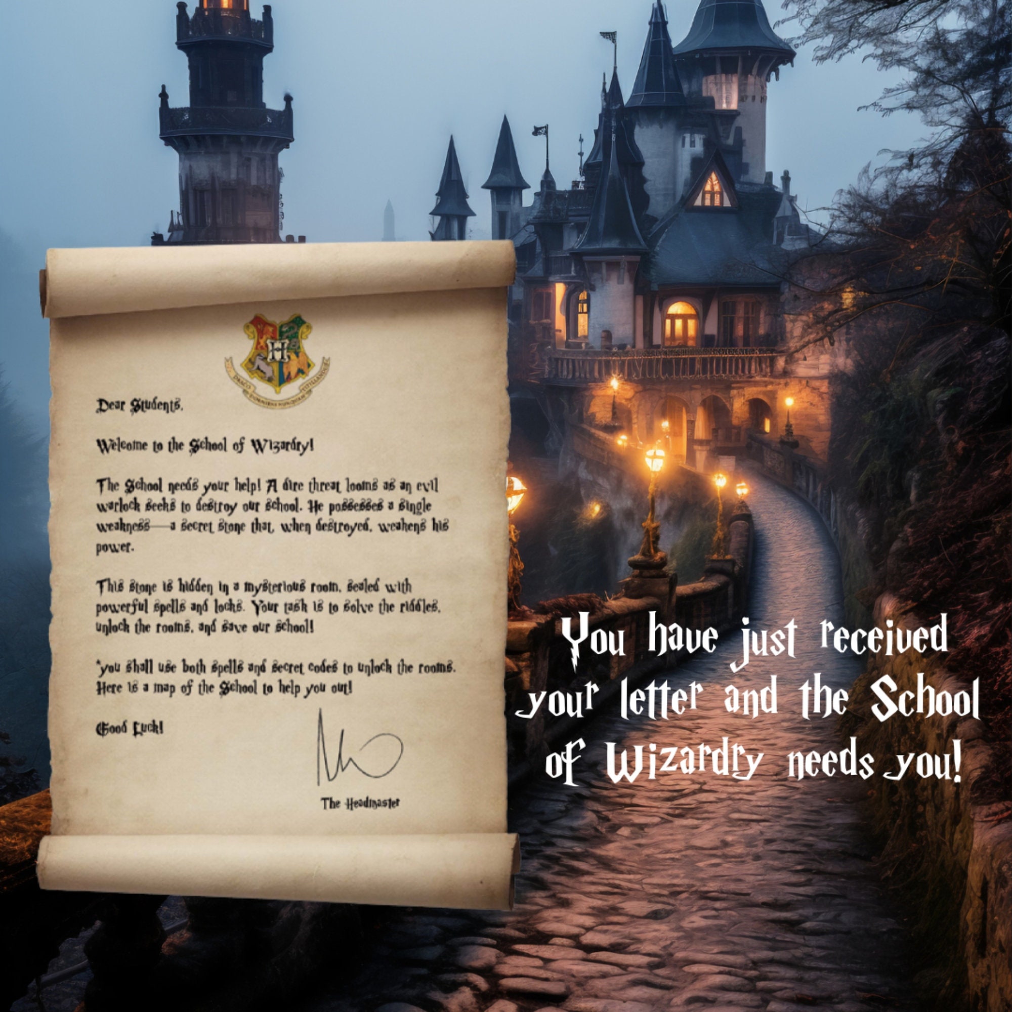 Wizard School Escape Room Game, Printable Escape Room for Kids, Instant ...