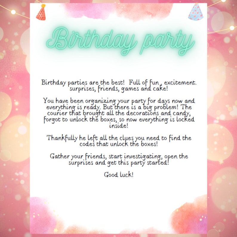 Printable Birthday Escape Room Kit: Fun Party Game (ages 7-12) - Etsy