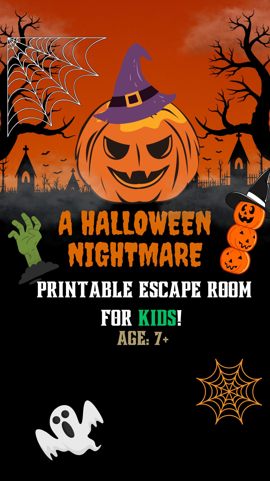Printable Halloween Escape Room | Kids Party Game With Bonus ...
