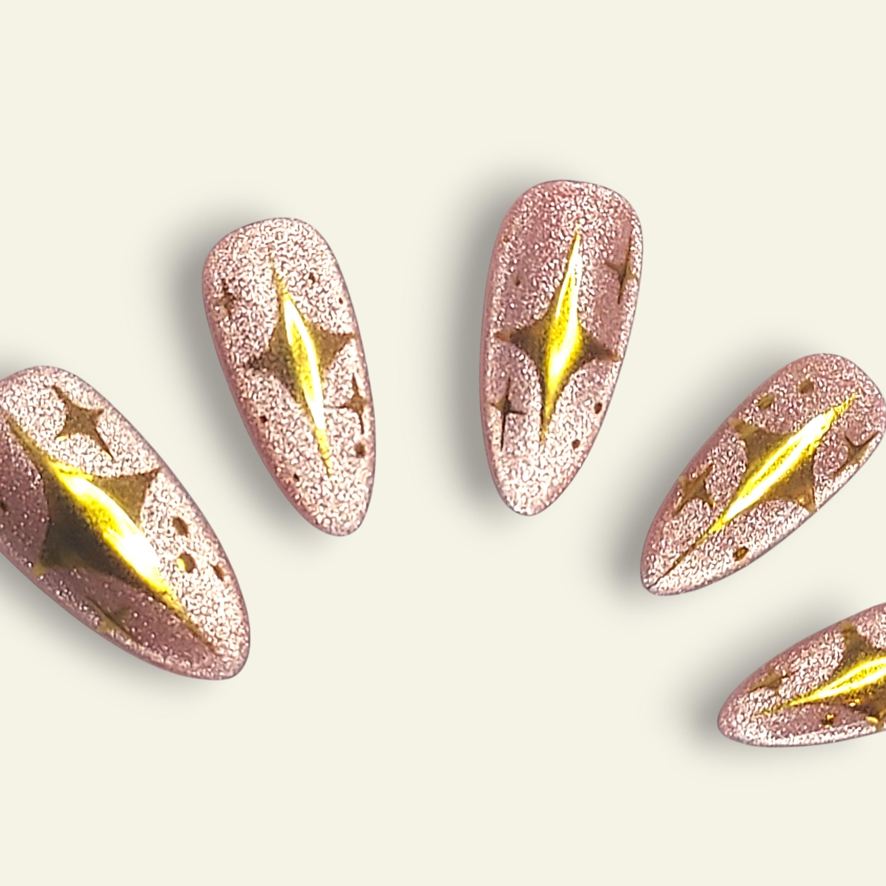 Rumi Golden Cosplay Nails – K-pop Demon Hunters Merch Press-on Nails ...