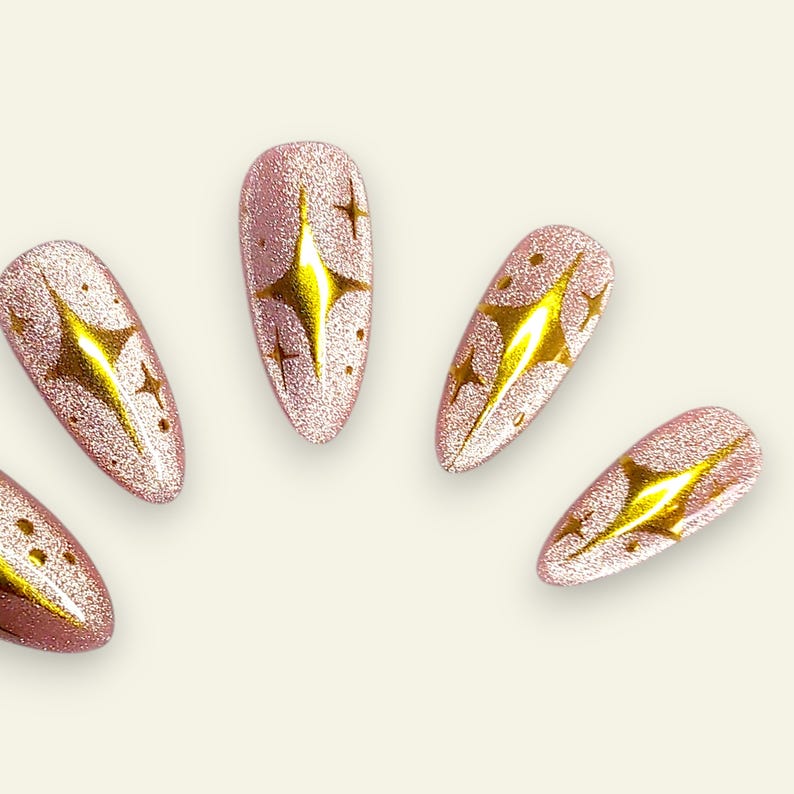 Rumi Golden Cosplay Nails – K-pop Demon Hunters Merch Press-on Nails ...