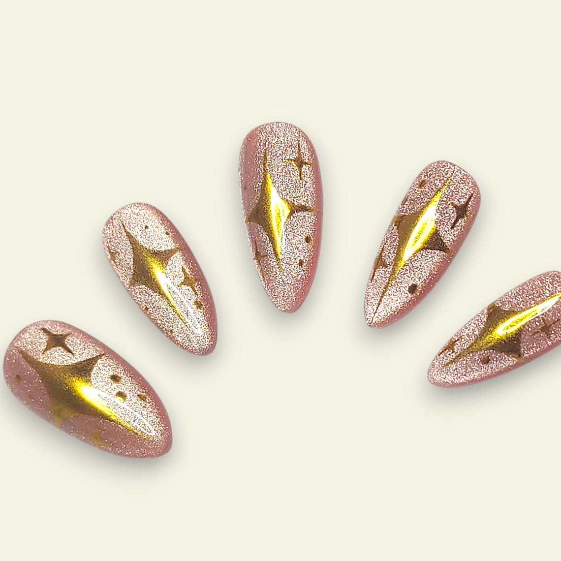 Rumi Golden Cosplay Nails – K-pop Demon Hunters Merch Press-on Nails ...