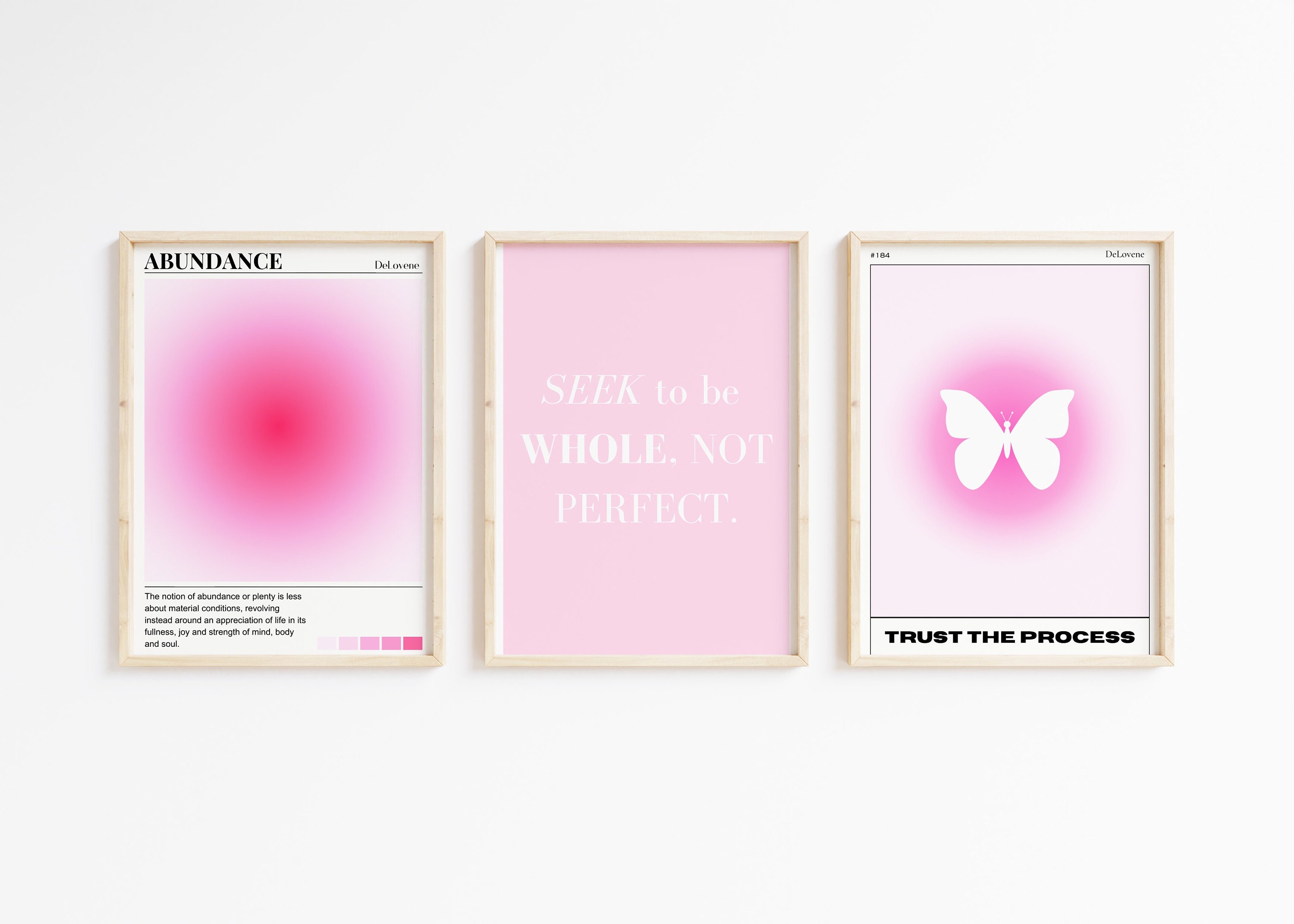 SET OF 3 Pink Affirmation Aura Poster, Aura Graident Poster Set of 3 ...